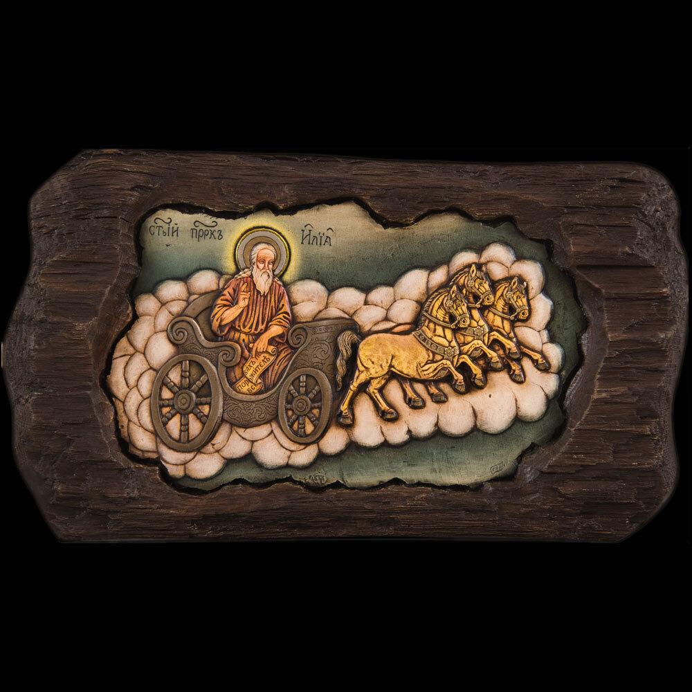 Icoană pictată și sculptată pe lemn realizată din materiale ecologice ...