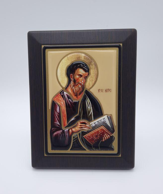 Icoana din rasina pe blat mdf - Sf. Apostol Matei 21,5x16 cm