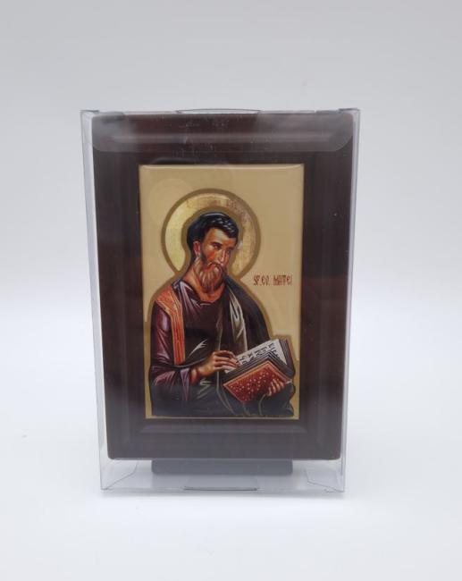 Icoana din rasina pe blat din mdf - Sf. Matei - 13x9 cm